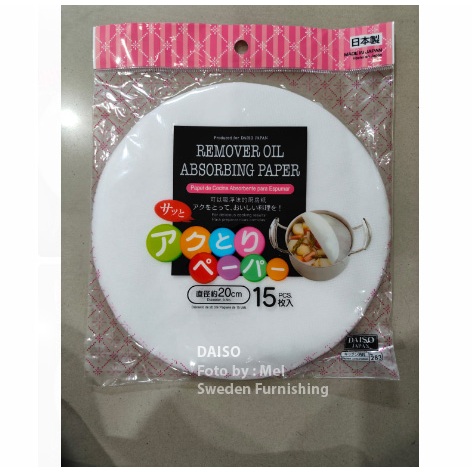 Jual DAISO Japan kertas penyaring minyak ukuran 15 cm, oil filter paper ...