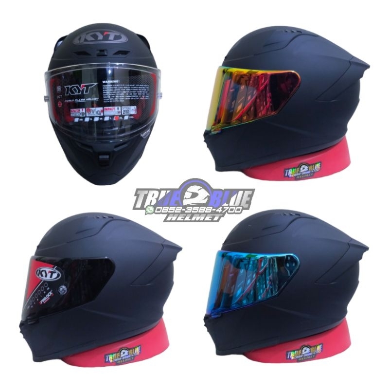 Jual Helm KYT Striker Black Dop Paket Ganteng 100 % Original | Shopee ...