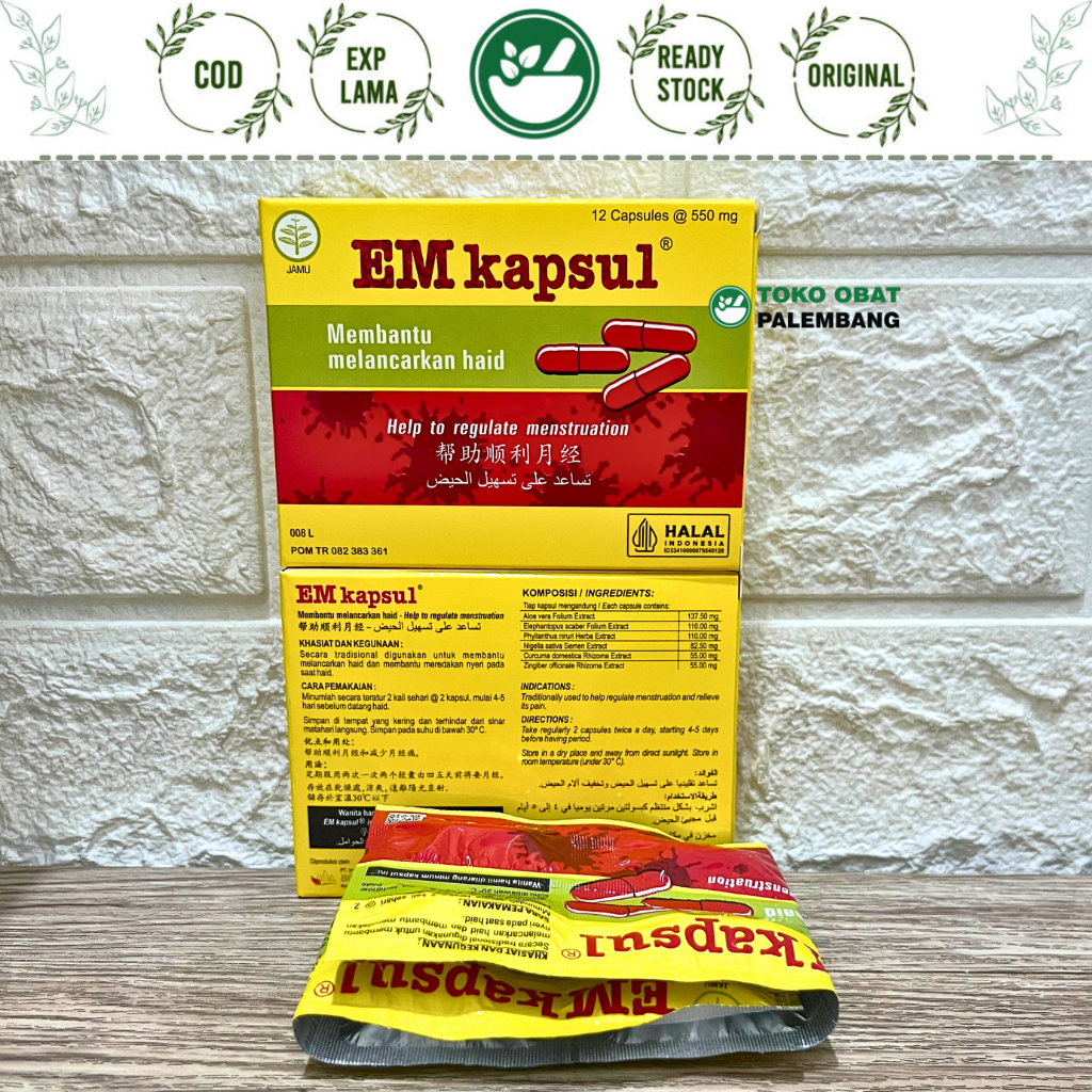 Jual EM KAPSUL 12KAPSUL BOROBUDUR lancar haid nyeri haid M kapsul ...