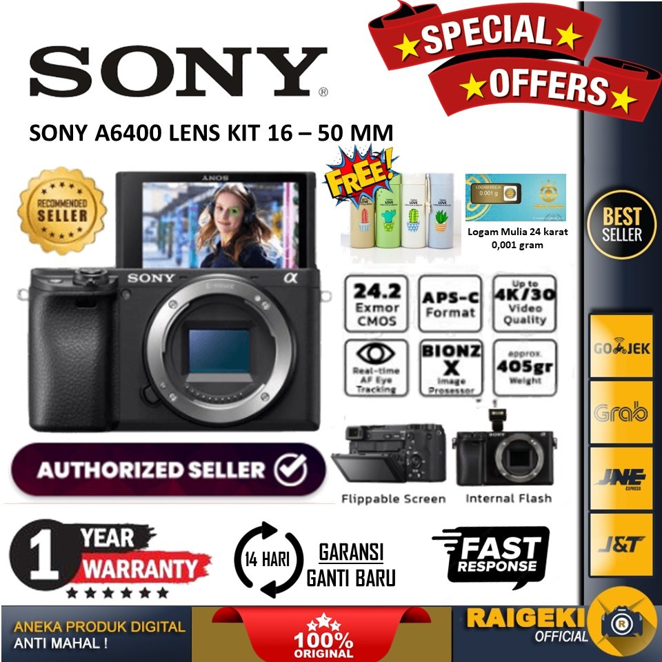 Jual SONY ALPHA A6400 Kit 16-50mm LENS / E-Mount APS-C Camera / ILCE-6400 / Mirrorless | Shopee ...
