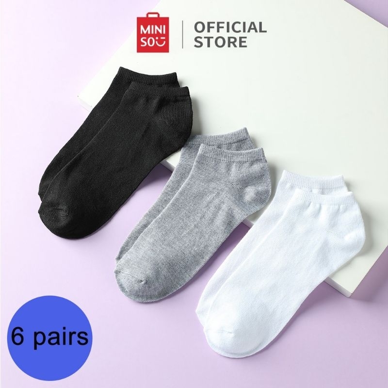 Jual MINISO men's Classic Low Cut Socks (6 Pairs) | Shopee Indonesia