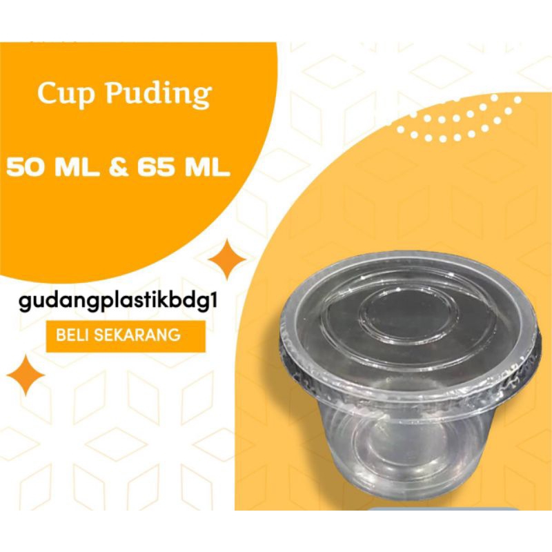Jual Cup Puding 50ml & 65ml + Tutup Isi 50 Pcs / Cup Puding 50ml & 65ml ...