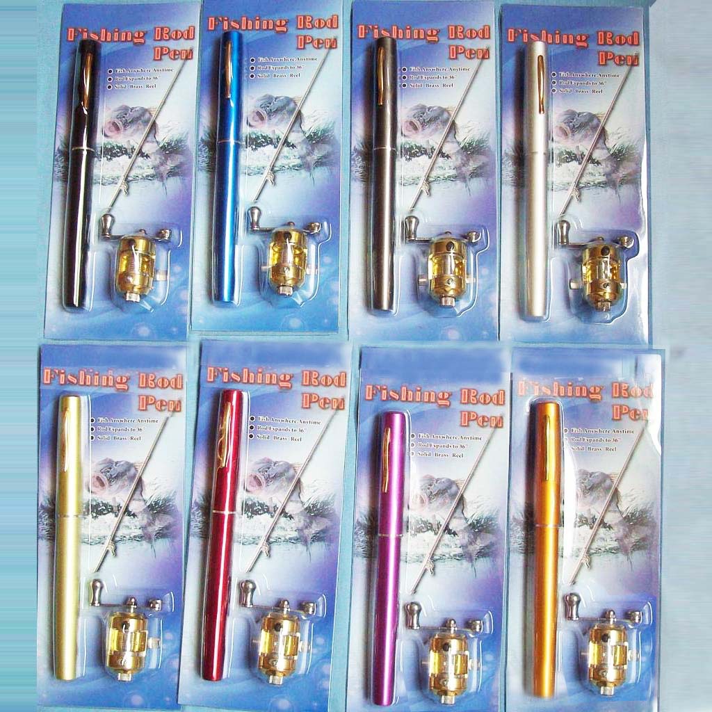 Jual Satu set Joran Pen mini alat pancing pulpen casting dan spinning ...
