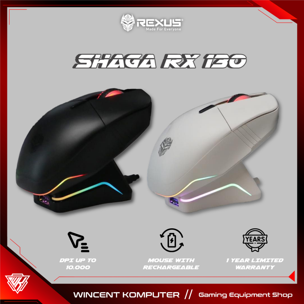 Jual Rexus RX130 Shaga Wireless Gaming Mouse 3 connection RGB ...