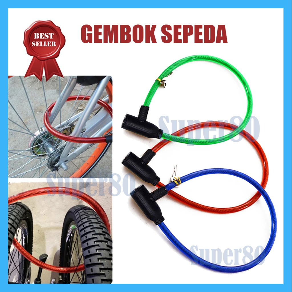 Jual Kunci Pengaman Sepeda Gembok Rantai Kawat Seling Sling Cable ...