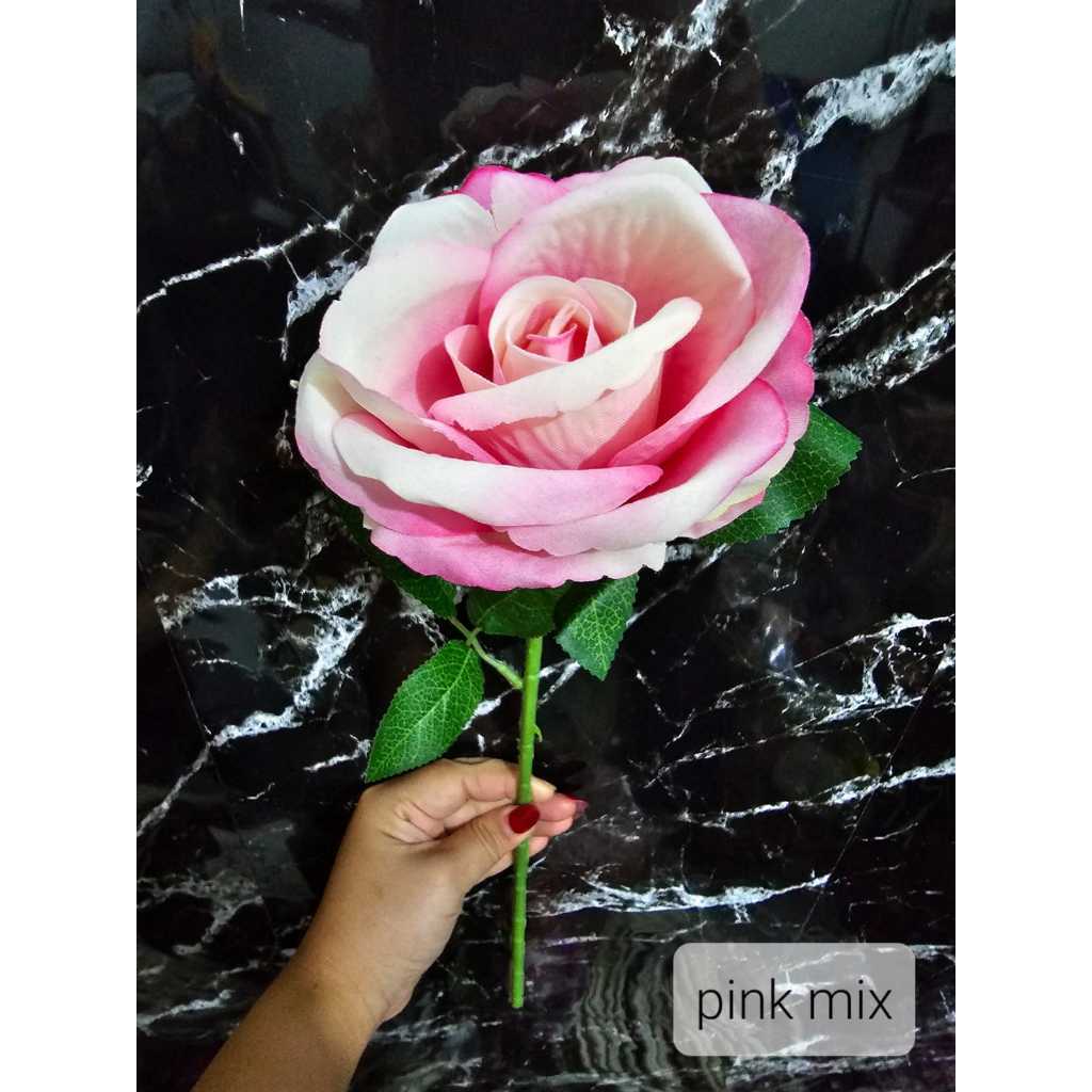 Jual Bunga Single Artificial Mawar Beludru Palsu Rose Velvet Merah ...