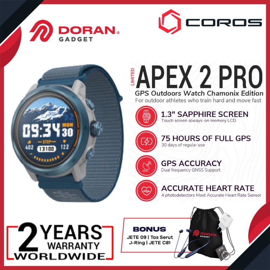 Jual Coros APEX 2 Pro GPS Outdoor Watch Chamonix - Garansi Resmi 2 Tahun | Shopee Indonesia