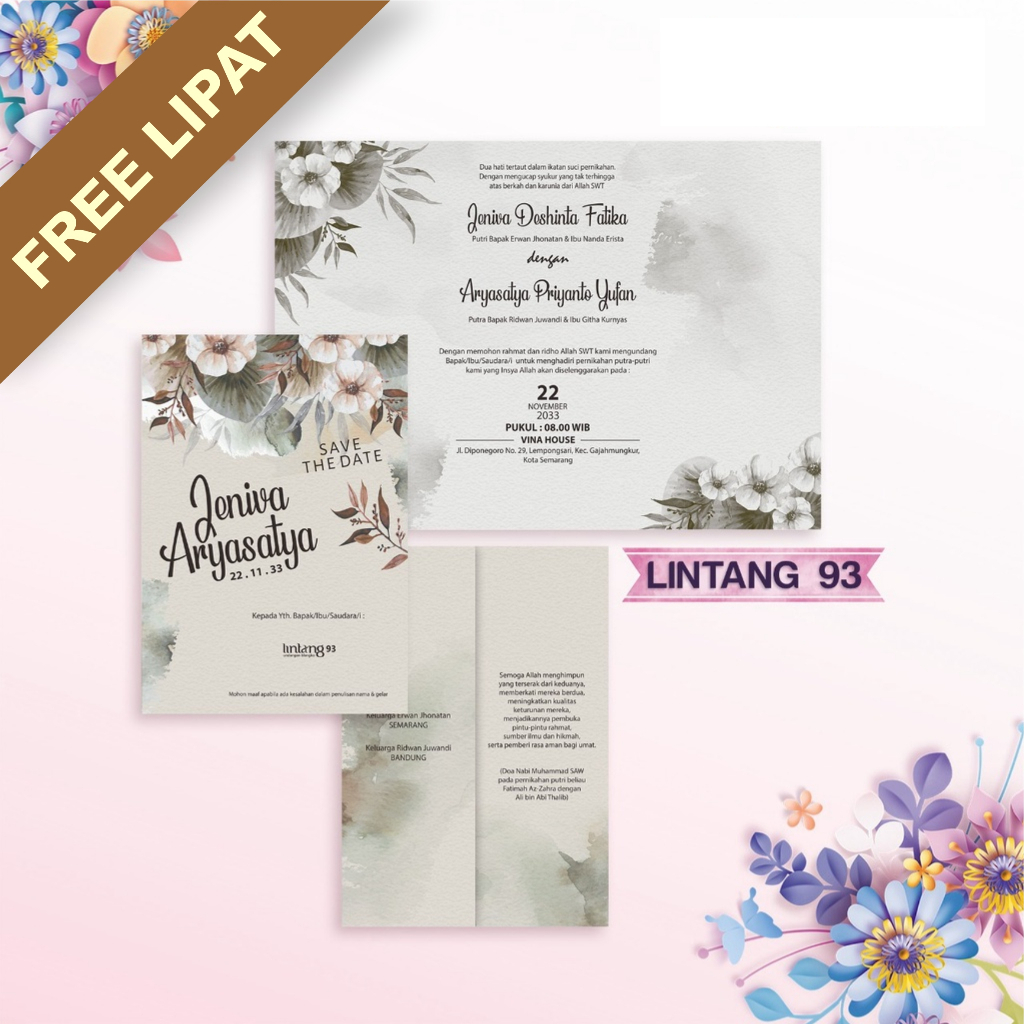 Jual undangan pernikahan / cetak undangan / undangan murah | Shopee ...