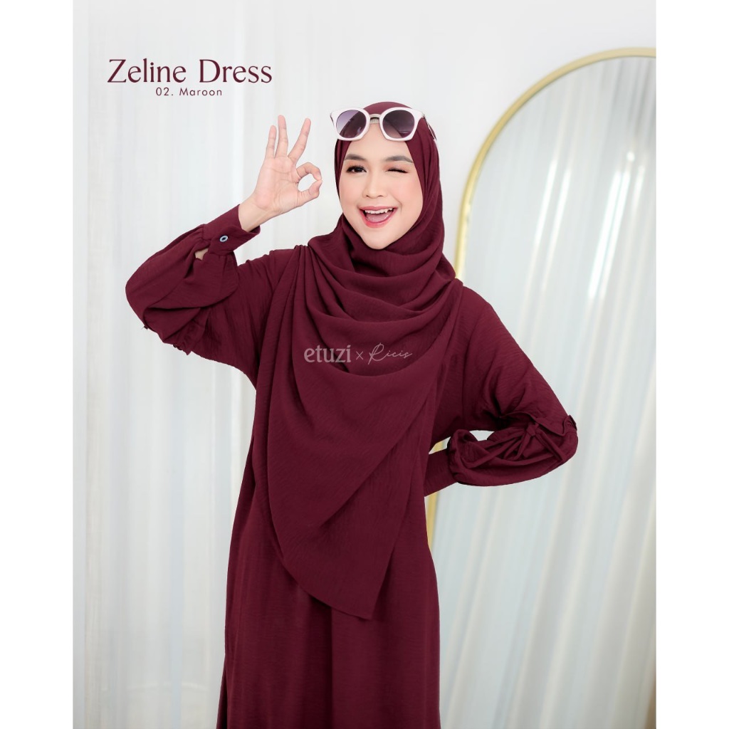 Jual Zeline Square by Etuzi x Ria ricis - jilbab polos adem - hijab kekinian artis muslimah ...