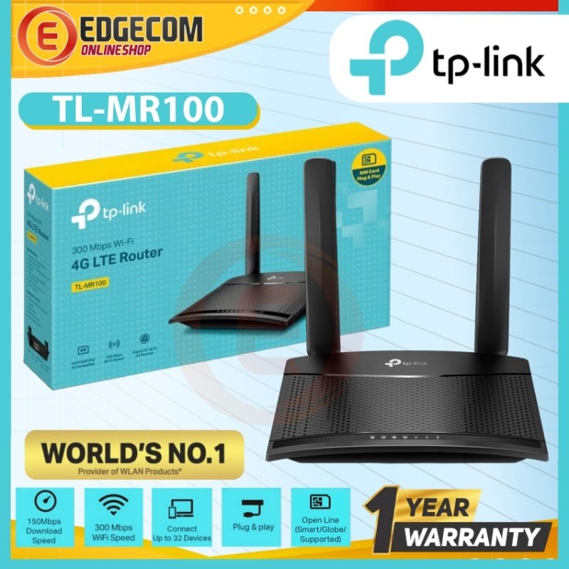Jual Wifi Router Modem TPLINK TL-MR100 4G LTE 300Mbps Support All ...