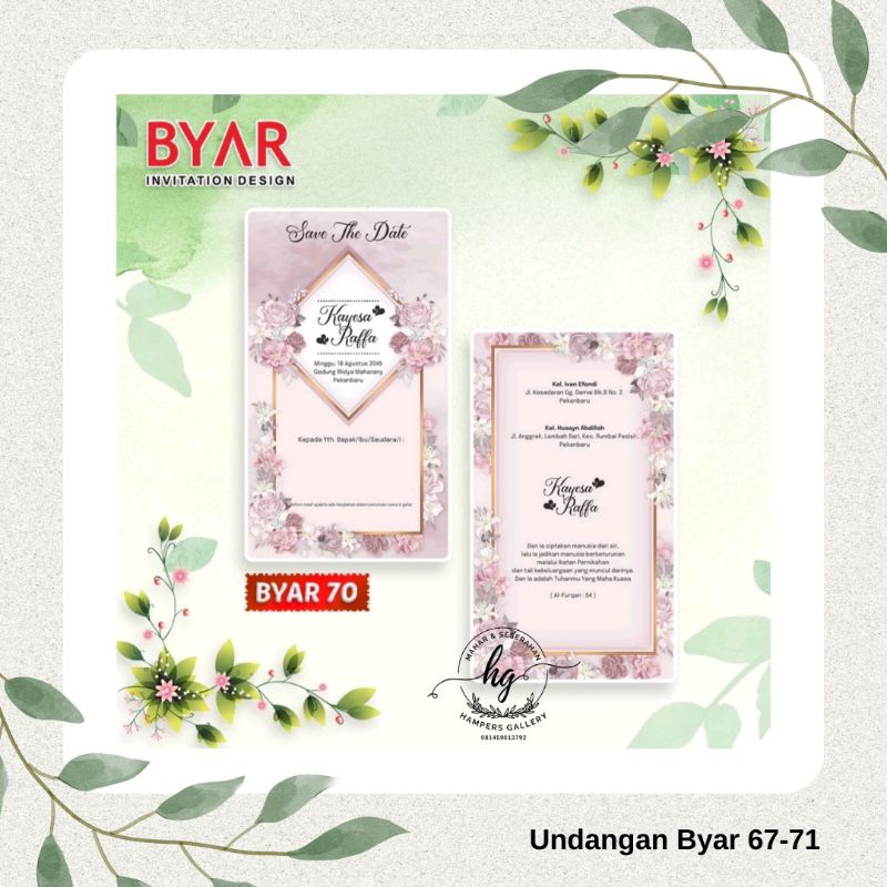 Jual Cetak Undangan Byar 67 68 69 70 71 72 Undangan Murah Blanko ...