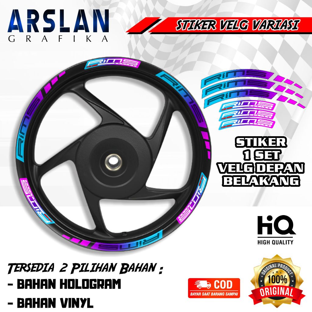 Jual Stiker velg sticker velk stiker velk ring 14 universal motif ...