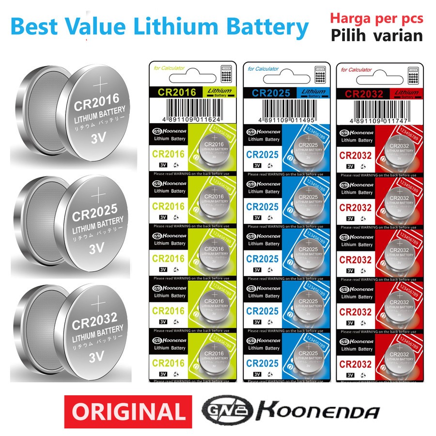 Jual Baterai Kancing 3 V Volt Lithium Battery CR2016 CR2025 CR2032 Remote | Shopee Indonesia