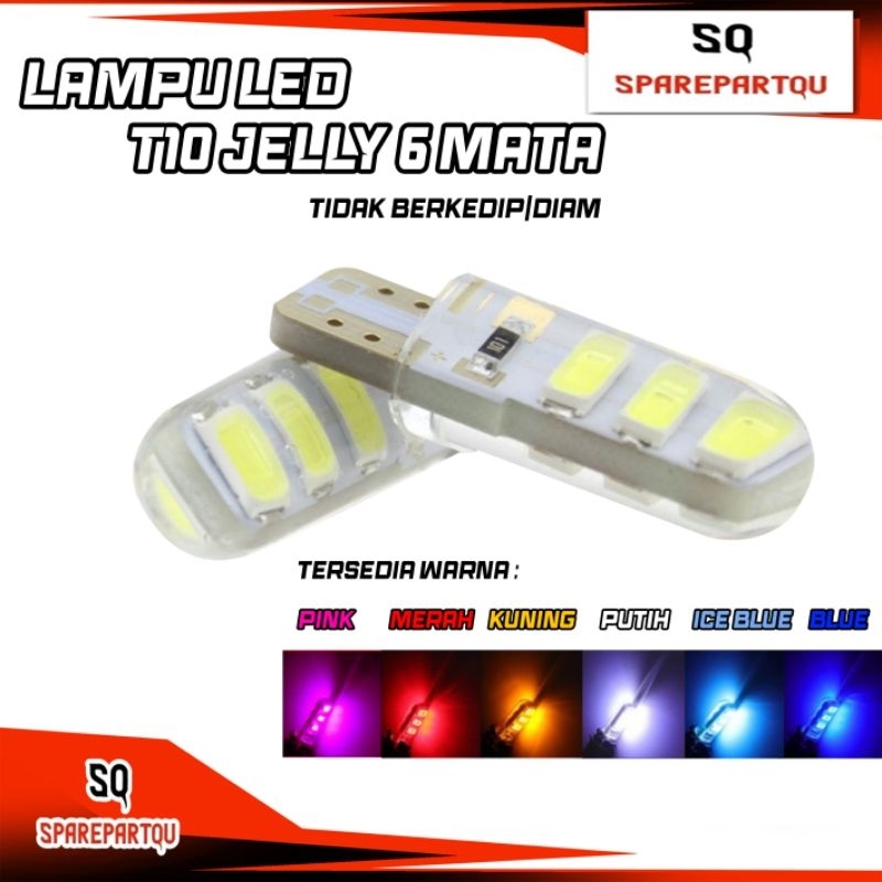 Jual LAMPU SENJA LED T10 JELLY 12V 1,5WATT 6 TITIK LED DIAM | Shopee ...