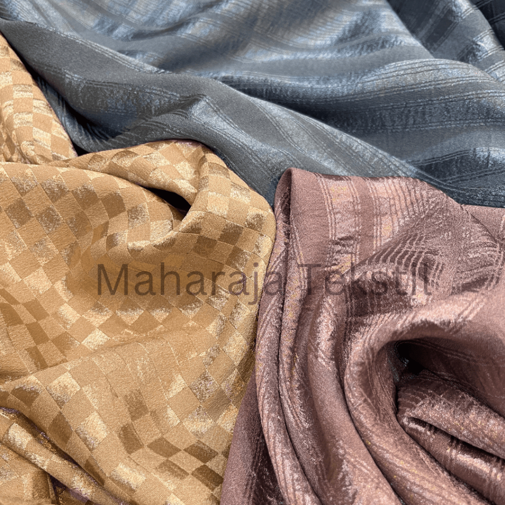 Jual Kain Satin Shimmer Motif / Amanda Shimmer Stripe / Amanda Shimmer ...