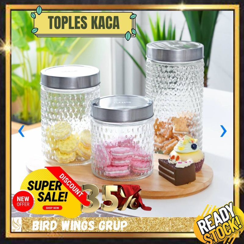 Jual Toples kue Kaca Set 4 pcs KACA Penyimpanan Makanan Bulat Kedap ...