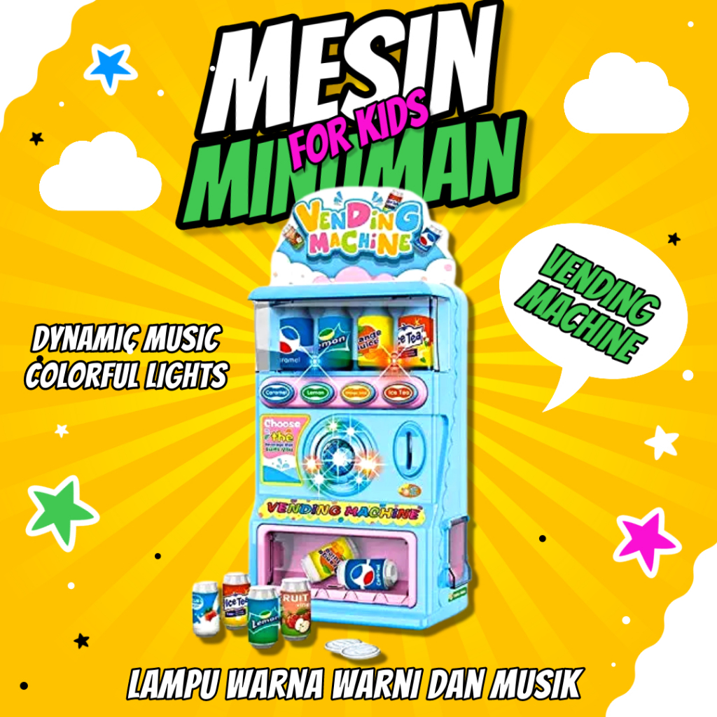 Jual mainan anak perempuan laki laki mesin minuman mini vending machine ...
