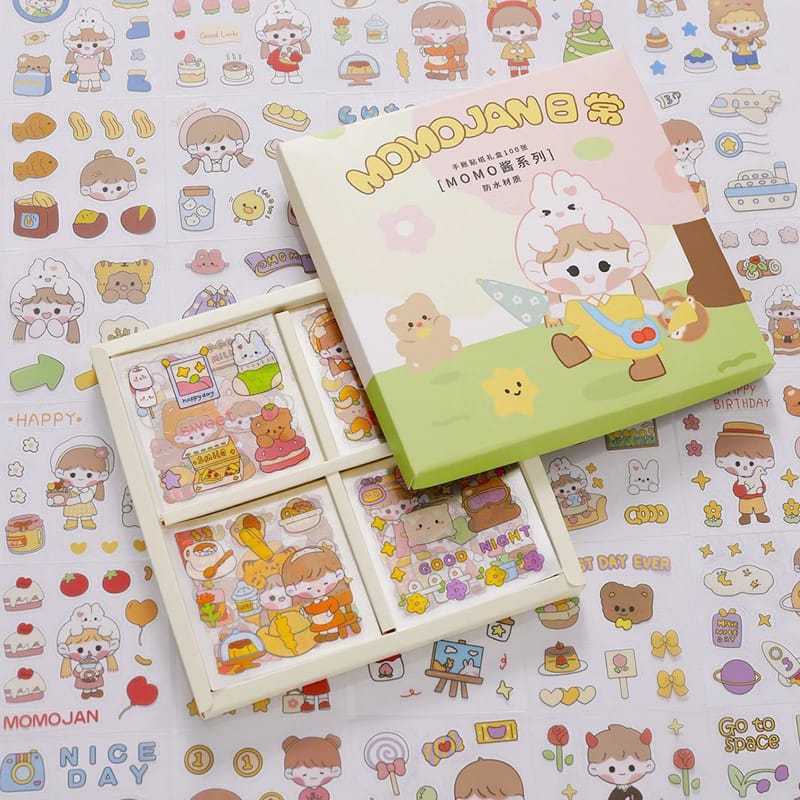 Jual STICKER AESTHETIC 1 BOX isi 100 sticker set | Shopee Indonesia