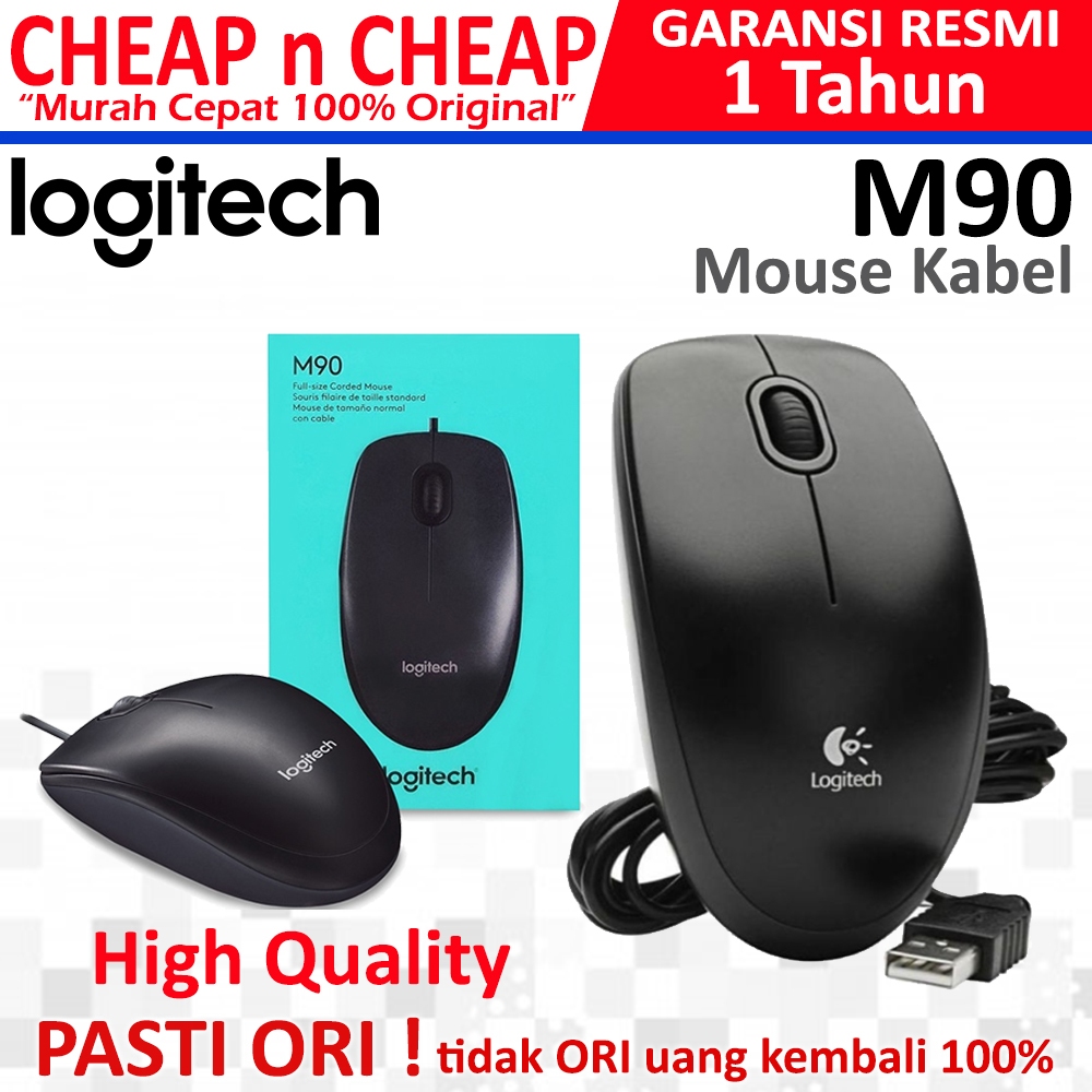 Jual Logitech M90 Mouse Kabel USB Optical Wired | Shopee Indonesia