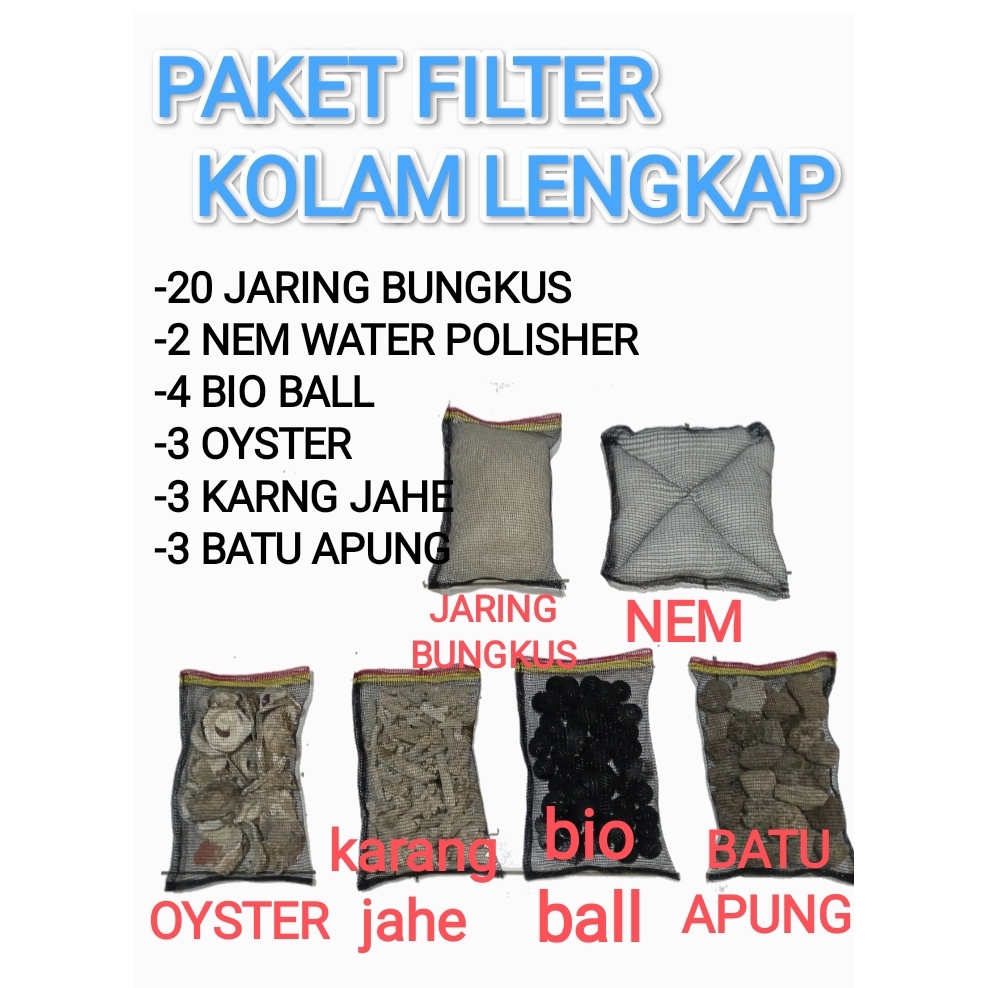 Jual PAKET FILTER KOLAM KOI WATER FILTER JARING NELAYAN | Shopee Indonesia