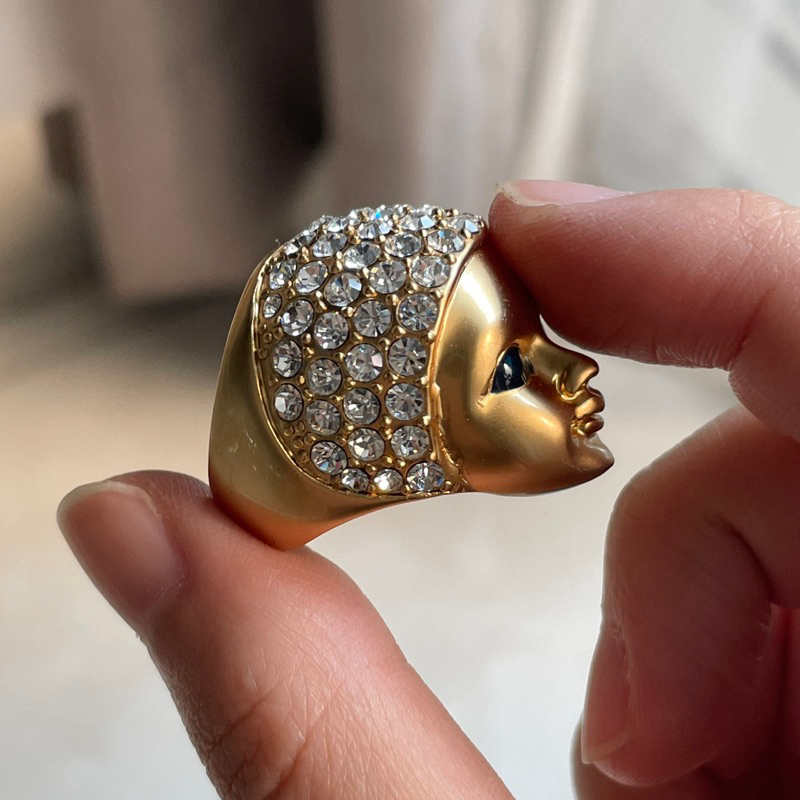 Jual Vintage Y2K Cleopatra Gold Diamonds Emas Ring Rings Cincin Korea ...