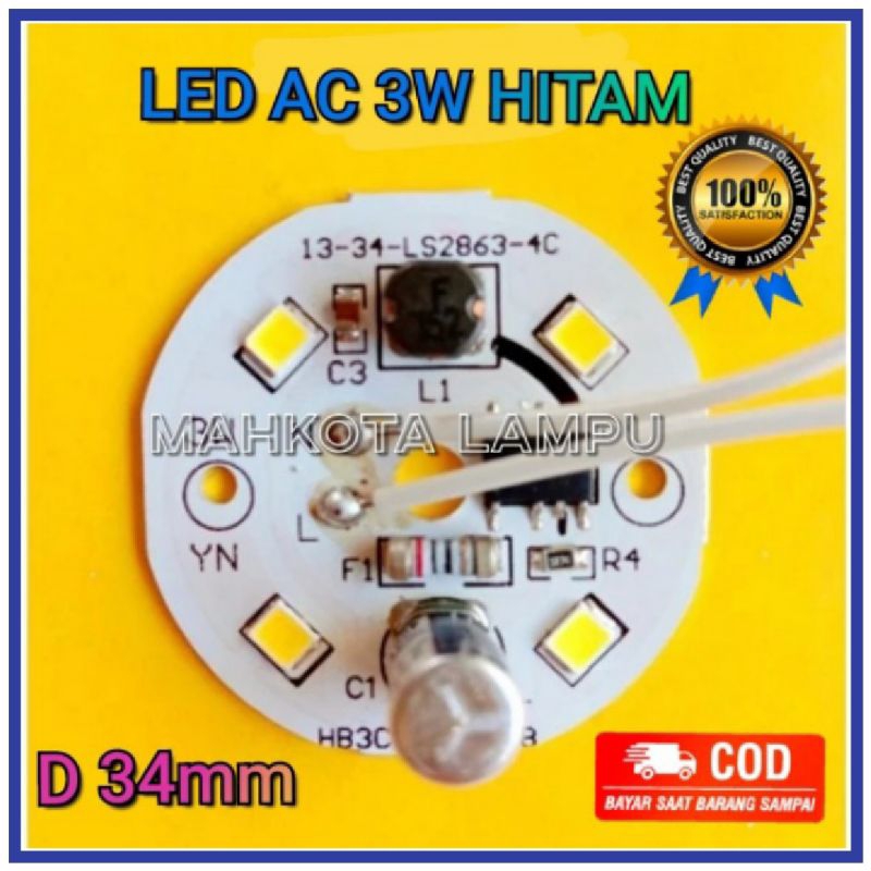 Jual PCB LAMPU LED AC 3W BM HITAM 220V | Shopee Indonesia