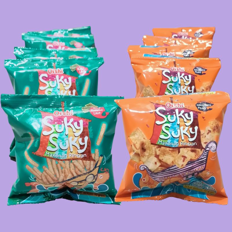 Jual OISHI Suky Suky Sweet & Spicy Shrimp/ Seaweed Snack 10gr [isi 10 ...