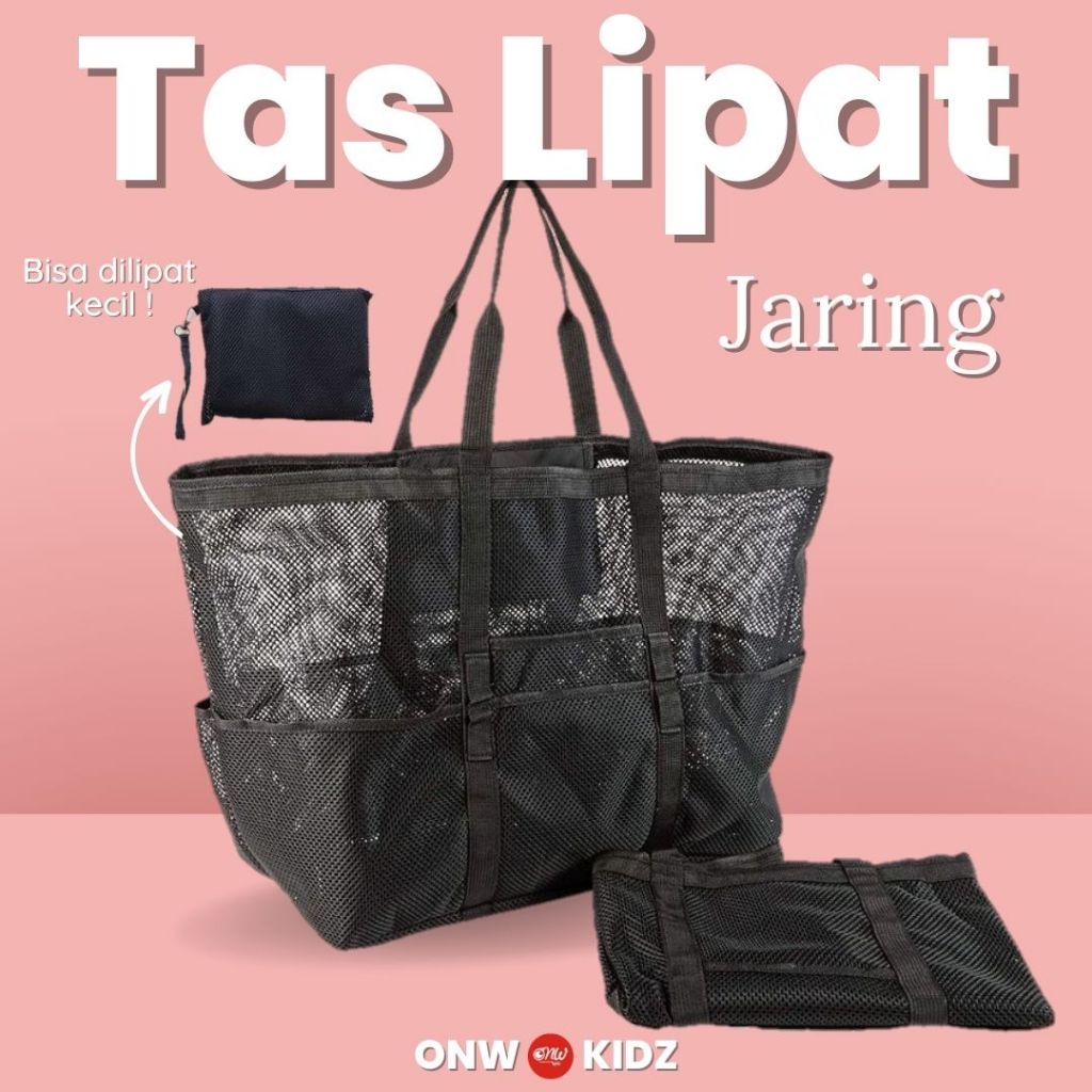 Jual Tas Jaring Totebag Lipat Pantai Mesh Beach Bag Besar Oversized ...