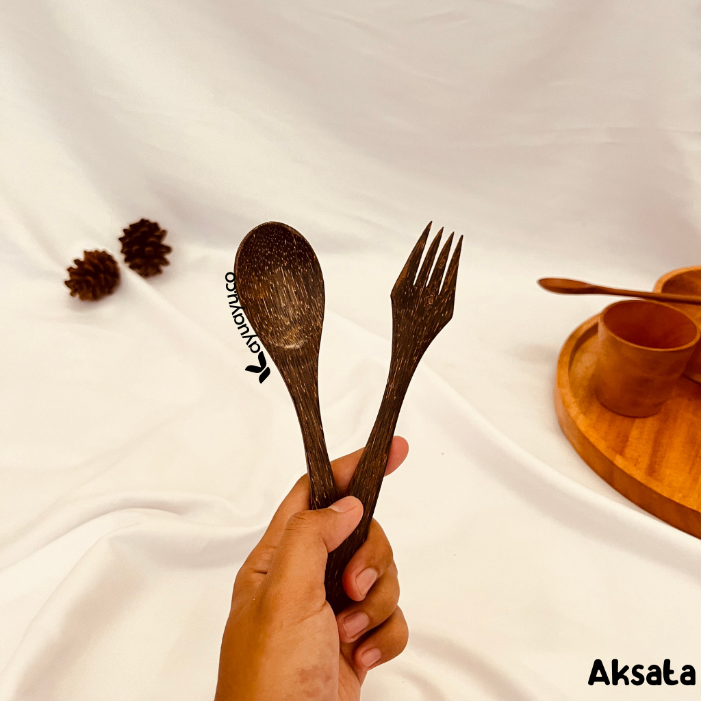 Jual SENDOK GARPU KAYU AREN / SENDOK MAKAN KAYU / GARPU KAYU / SENDOK ...