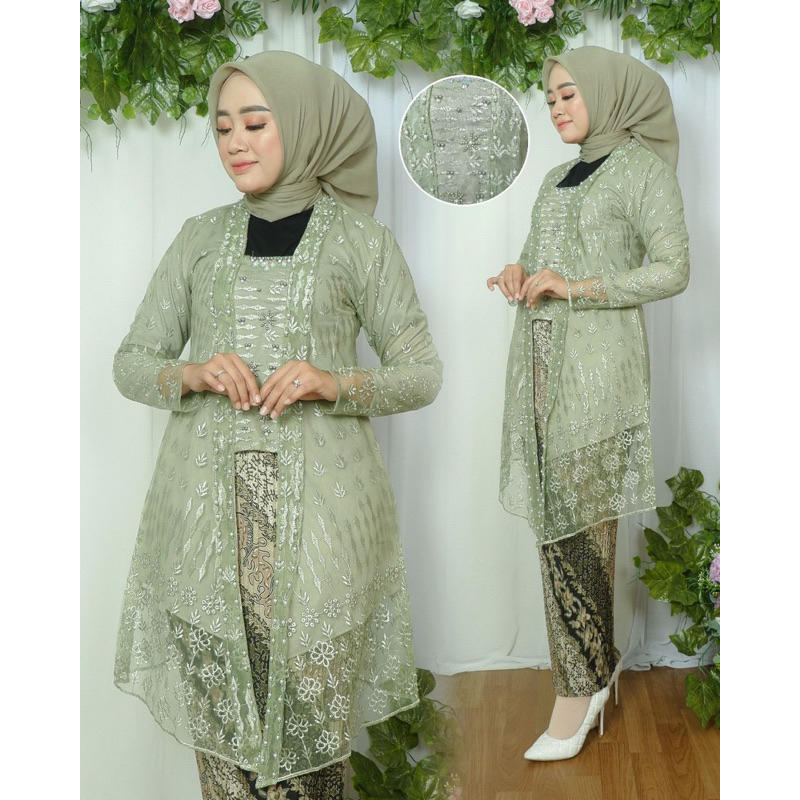Jual Ghazza Kebaya - Setelan Kebaya Brokat Modern Kutubaru Terbaru / Kebaya Brukat Malika ...