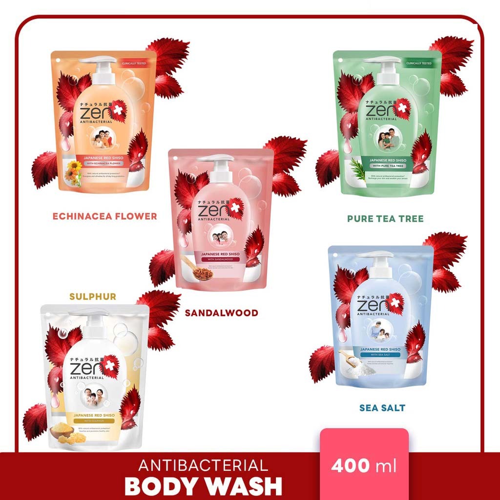 Jual Zen Antibacterial Sabun Cair Shiso Refill 400ml / 900ml | Body Wash / Cleanser | Shopee ...