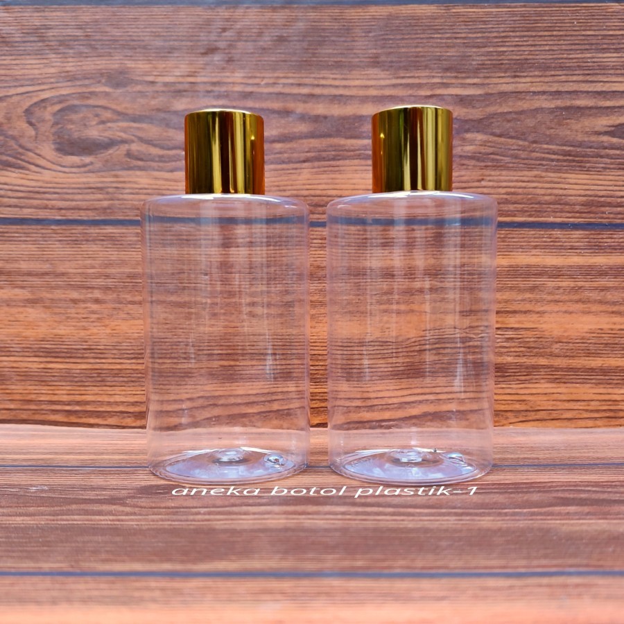 Jual Botol Presstop 250ml Clear Tutup Gold Model Rf Dioli Flat | Shopee ...