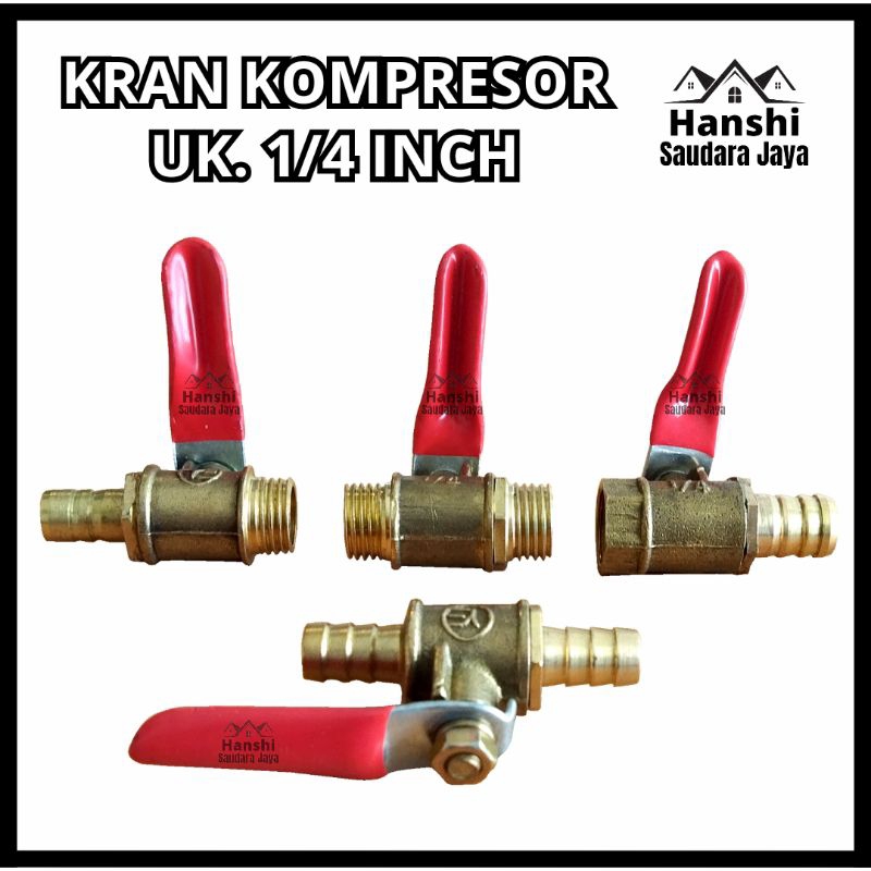 Jual Kran Angin Kompresor Kuningan 1/4 Inch | Stop Keran Kompresor ...