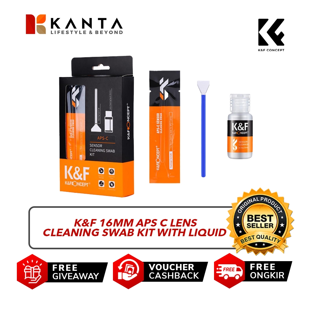 Jual K&F 16mm APS C Lens Cleaning Swab Kit With Liquid | Shopee Indonesia