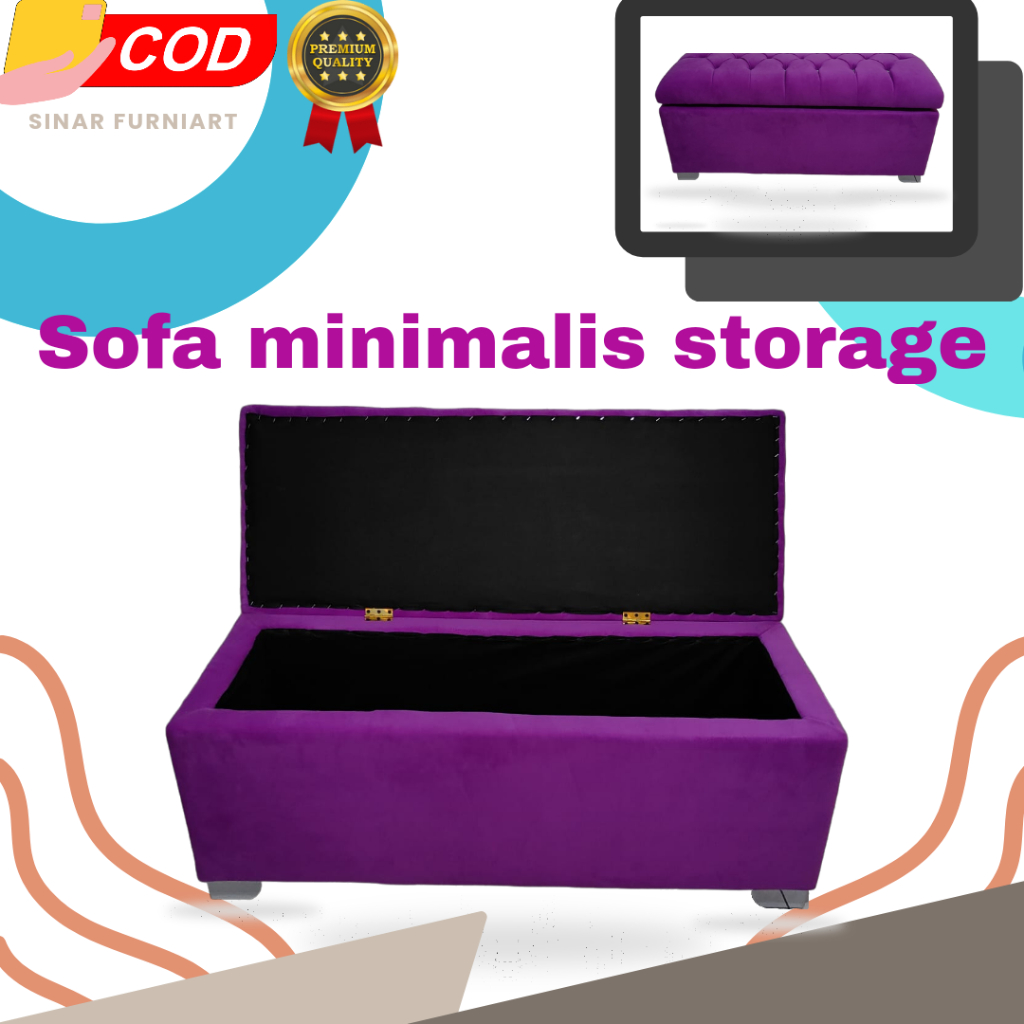 Jual SOFA BOX LEMBUT / STORAGE / BAHAN BELUDRU BERKUALITAS KUALITAS ...