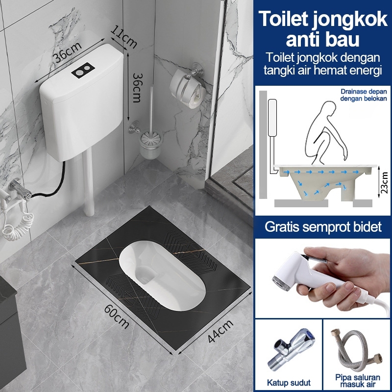 Jual Kloset Jongkok 1 Set + Water Tanki Air Kursi WC Jongkok / Kloset Jongkok Keramik Anti slip ...
