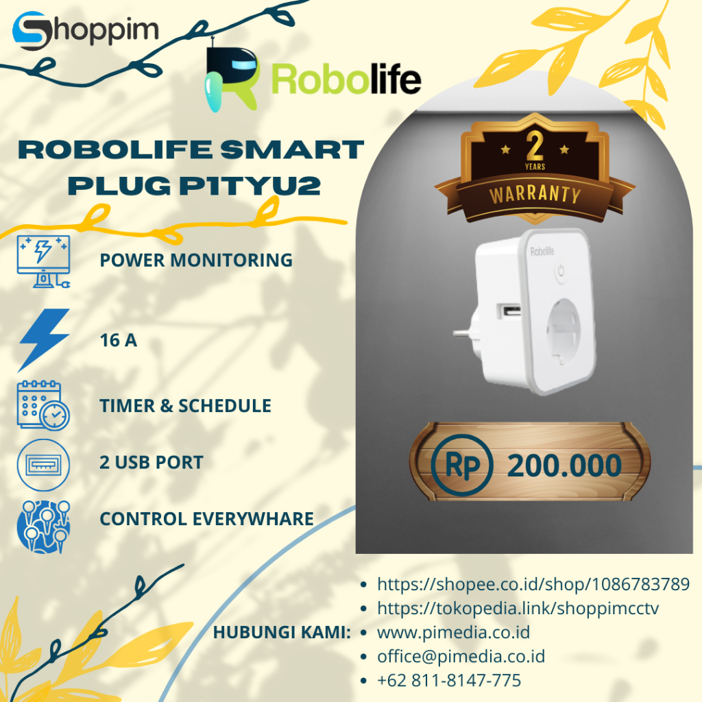Jual Robolife Smart Plug P1TYU2 (1 Colokan WiFi) | Shopee Indonesia