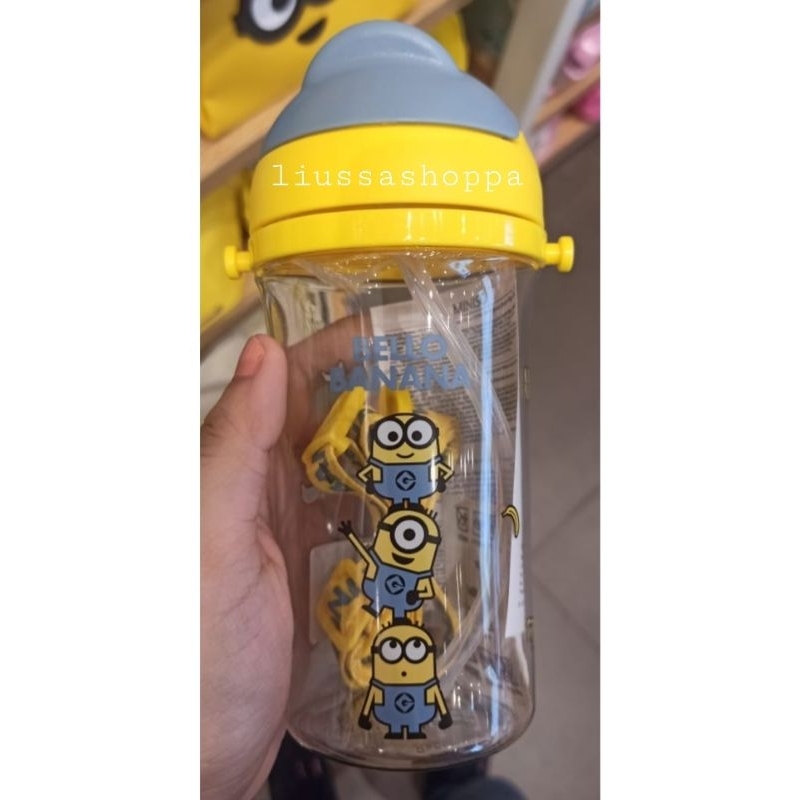 Jual Botol Miniso - Minions Collection Plastic Water Bottle with Straw ...
