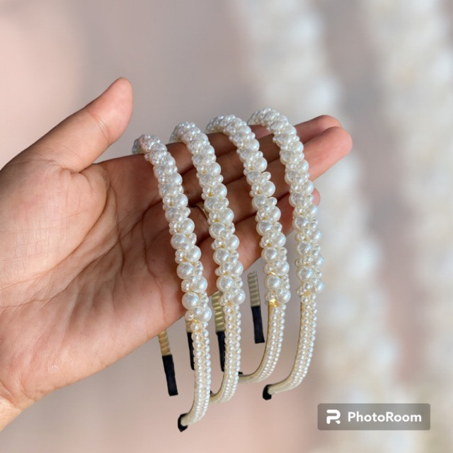 Jual BANDO MUTIARA KOREA / KOREAN HAIR BAND / BANDO BESI MUTIARA / HEAD ...