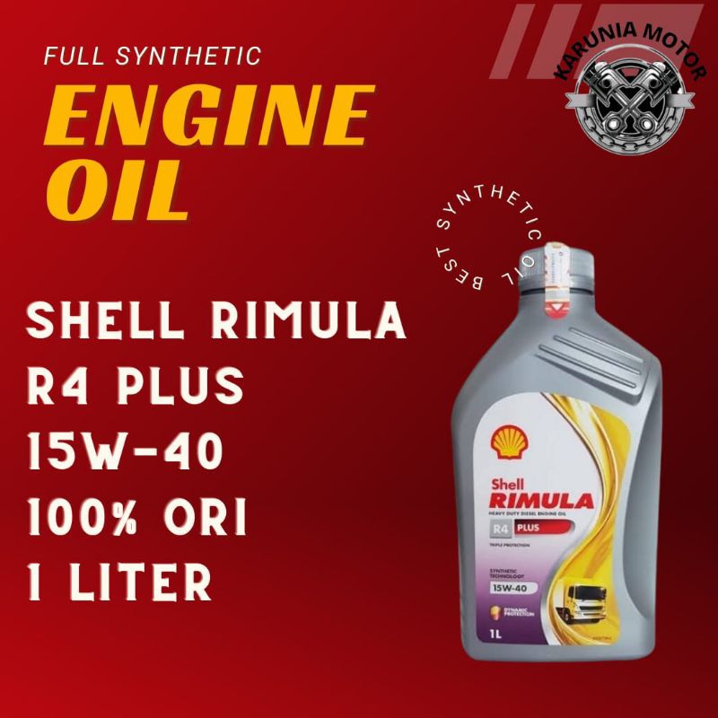 Jual Oli Mesin Diesel SHELL RIMULA R4 PLUS 15W 40 1LITER ORIGINAL ...