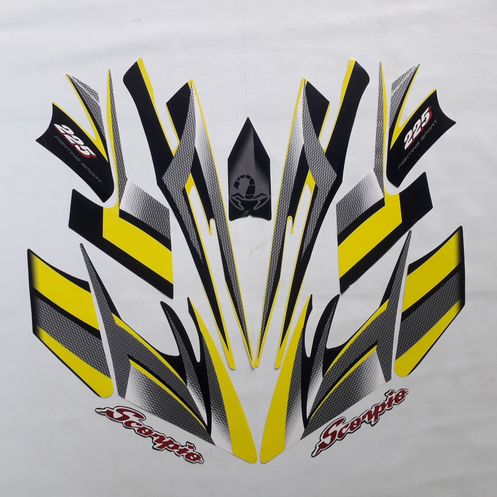 Jual STIKER STRIPING MOTOR SCORPIO 2004 KUNING | Shopee Indonesia
