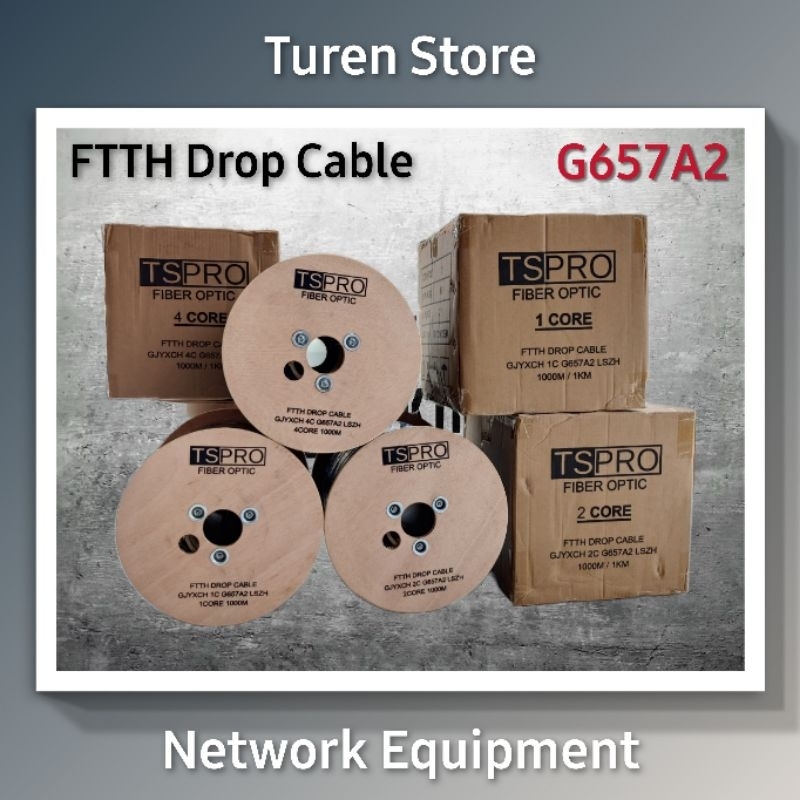 Jual TSPRO Kabel Fiber Optic FO FTTH Drop Cable G657A2 1Core 2Core ...
