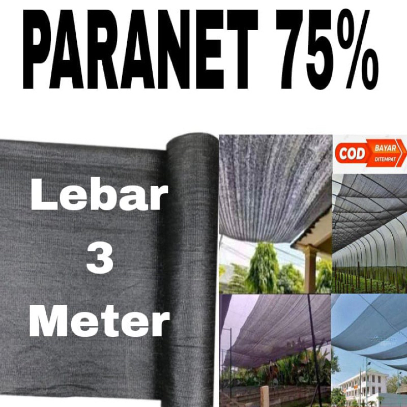 Jual Jaring Paranet 75% Anti UV | Shading Net | Grade A ( Lebar 3 Meter ...