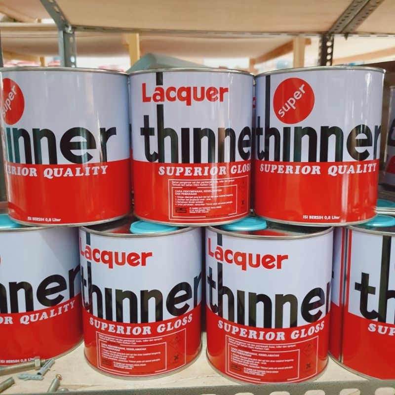 Jual Thinner Super 0.8 liter , Thiner lacquer Merah putih | Shopee ...