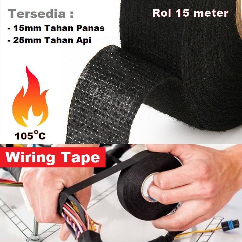 Jual Wiring Harness Tape Isolasi Instalasi Kabel Mobil Motor Anti Panas ...