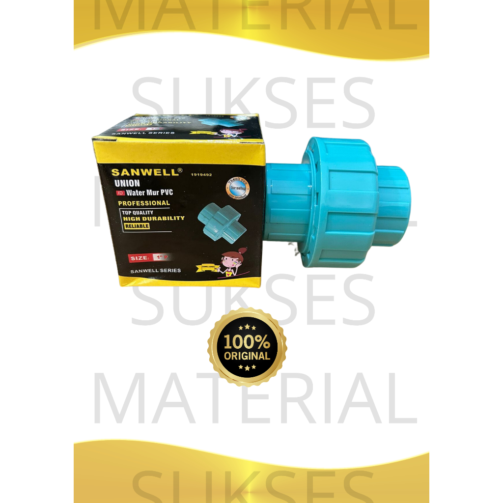 Jual WATERMUR PVC SANWELL 1" INCH / WATER MUR POMPA UNION FITTING PIPA ...