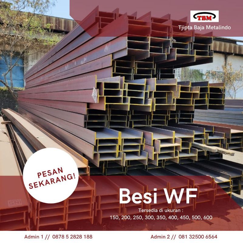 Jual Besi Baja WF ukuran 150 200 250 300 350 400 450 500 600 panjang 12 ...