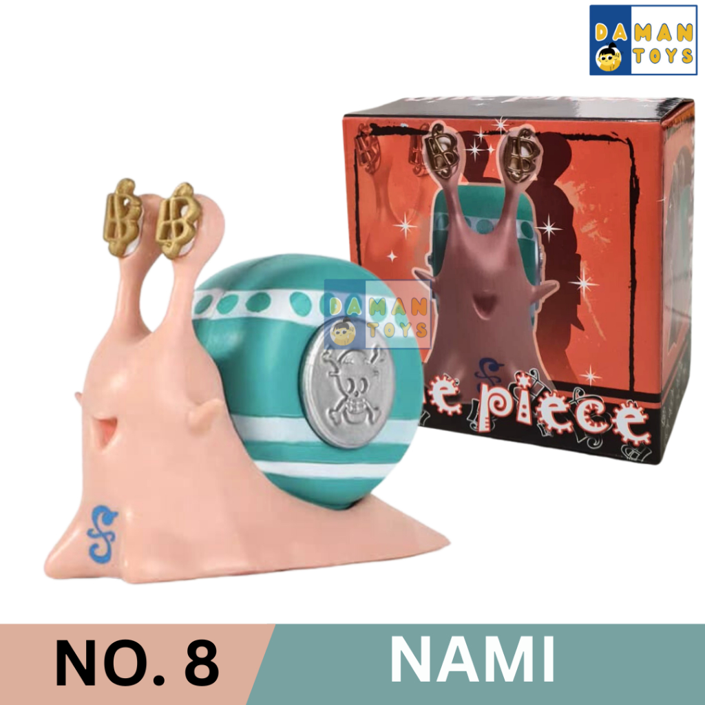 Jual One Piece Action Figure Denden Den Den Mushi Luffy Zoro Nami Snail ...