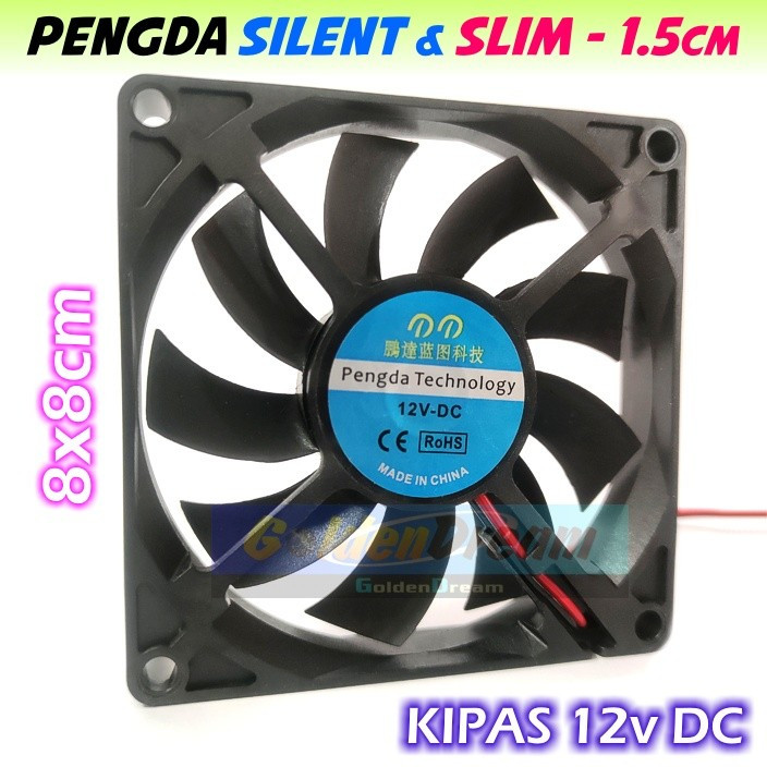 Jual Kipas Fan Komputer Computer CPU PC 8cm Hitam cool 8x8cm Pengda ...