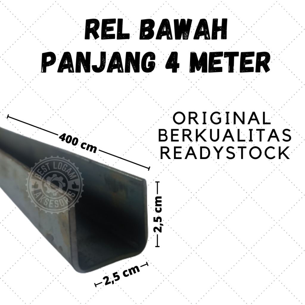Jual Rel bawah pintu besi rel henderson pintu lipat sliding - 4 Meter | Shopee Indonesia